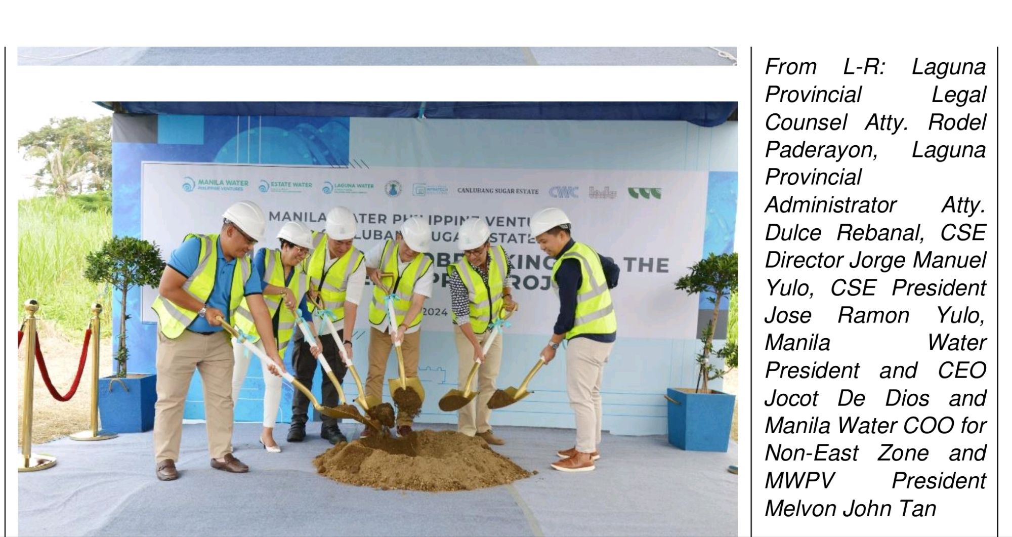 Manila Water Philippine Ventures and Canlubang Sugar Estate partner for ...