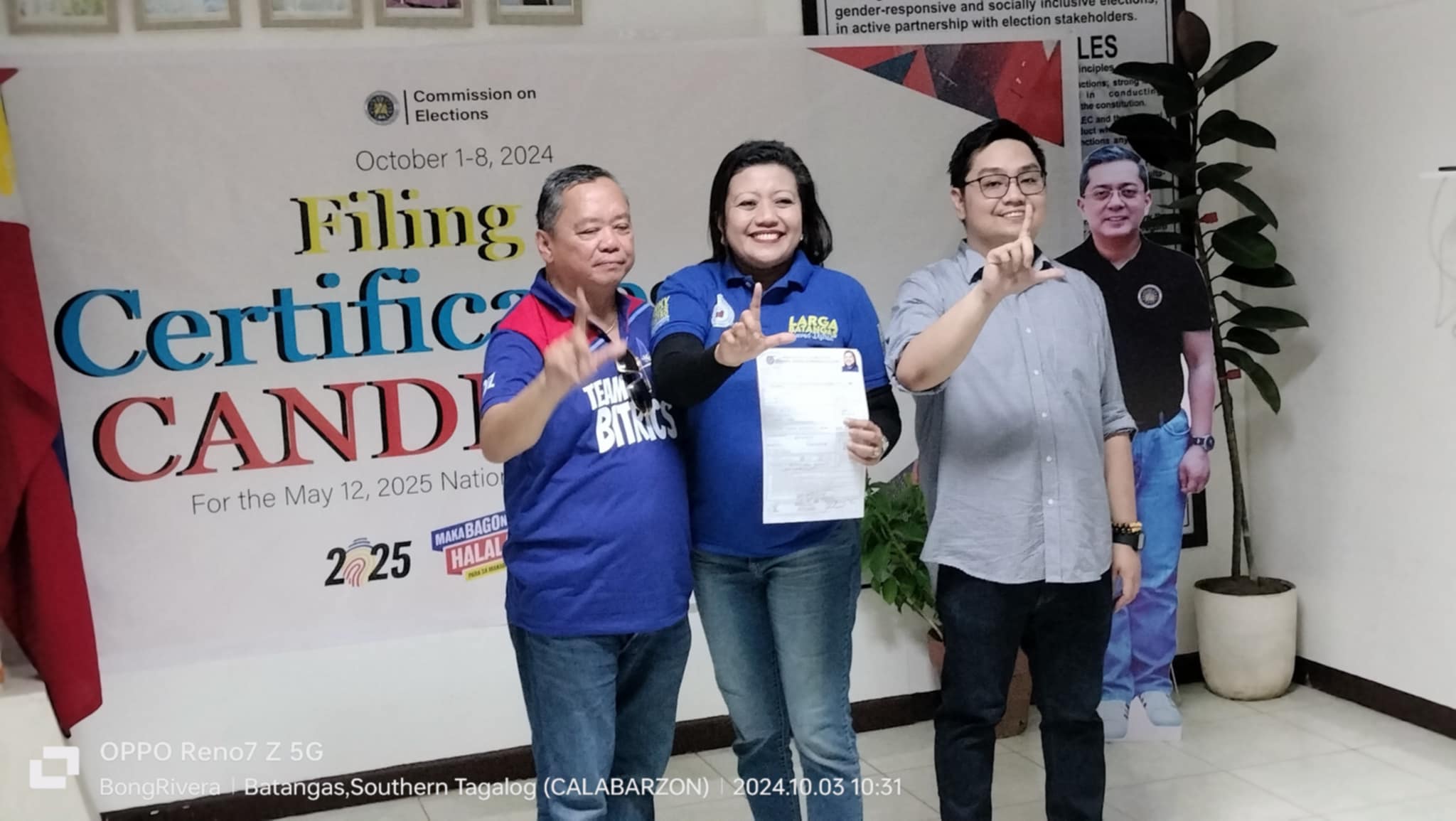 Former Mayor Noel “Bitrics” Luistro at Batangas 2nd District ...