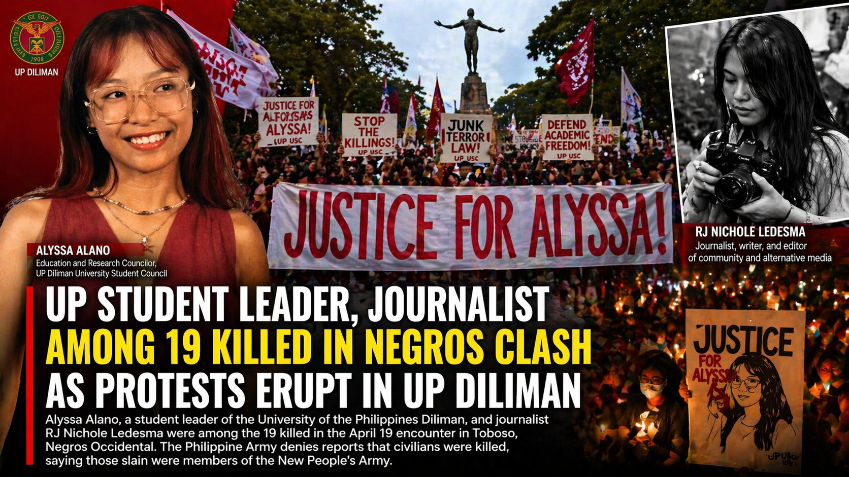 AFP Denies Civilian Killings in Negros Clash as UP Student Leader ...